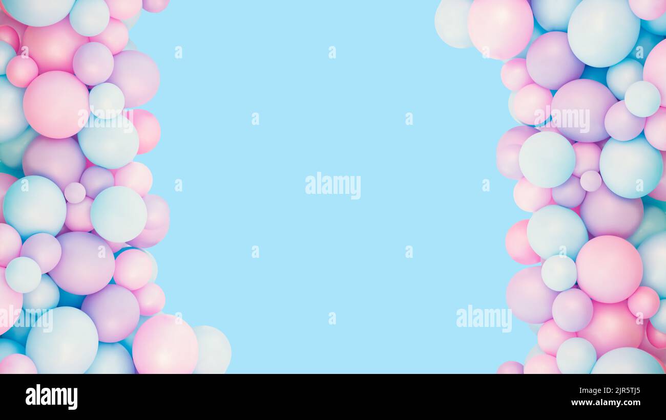 Colorful balloons background, punchy pastel colored and soft focus ...