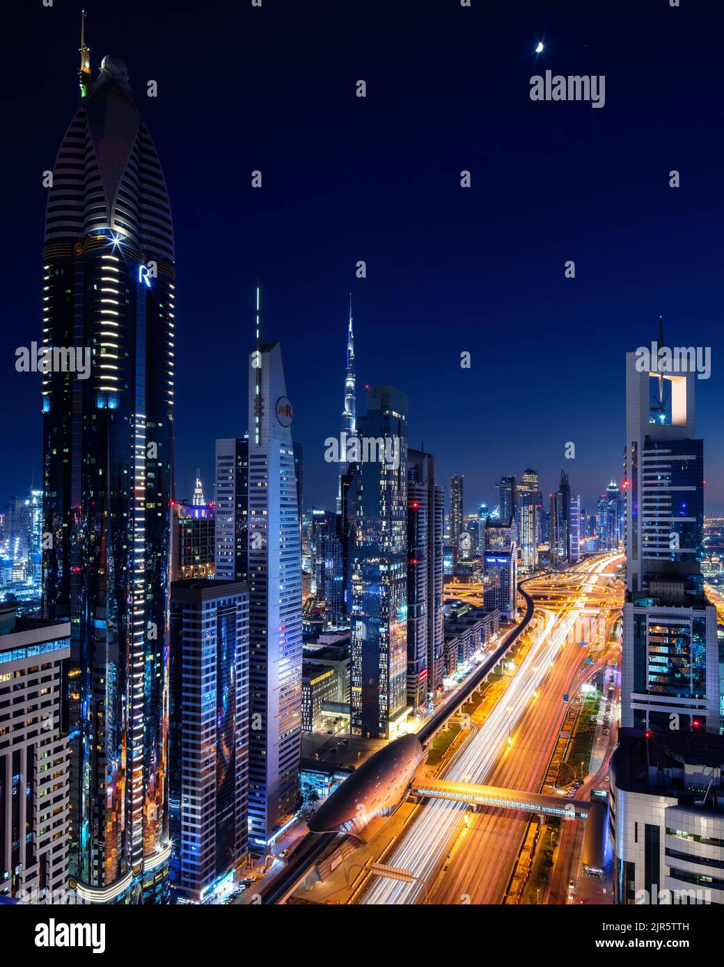 A view from Level 43 of the Sheraton rooftop bar overlooking Dubai in ...