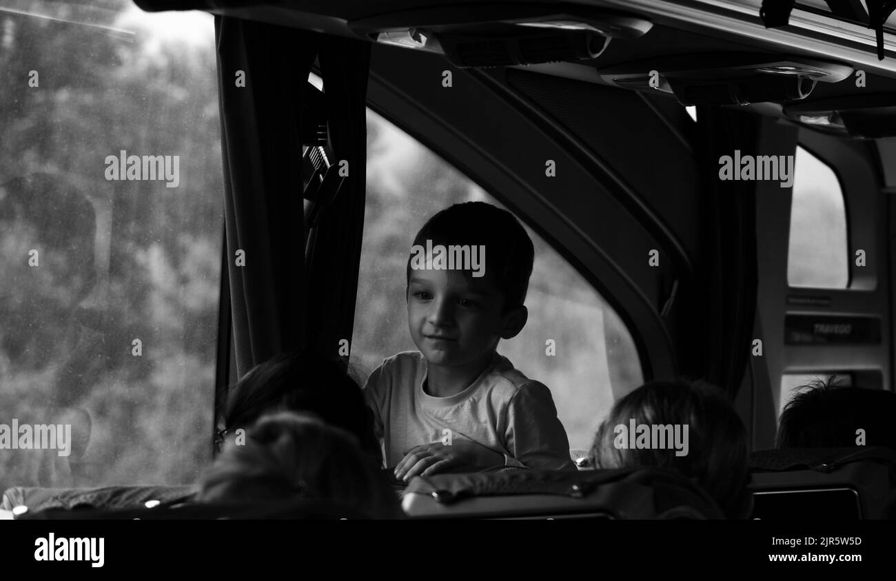 A Boy in the Border Stock Photo - Alamy