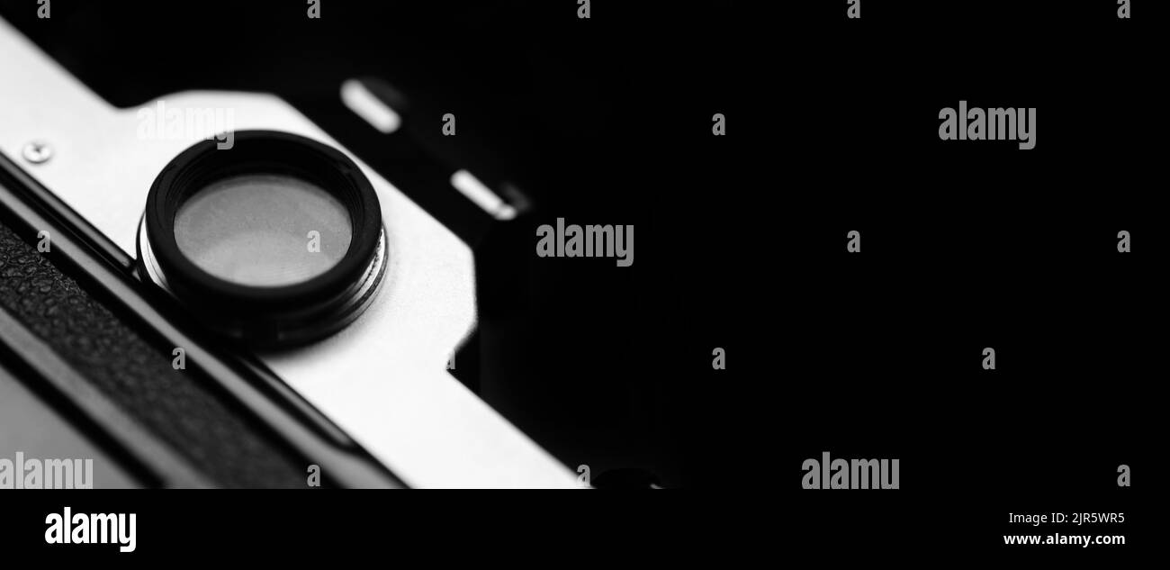 Vintage old film camera with manual focus lens Stock Photo - Alamy