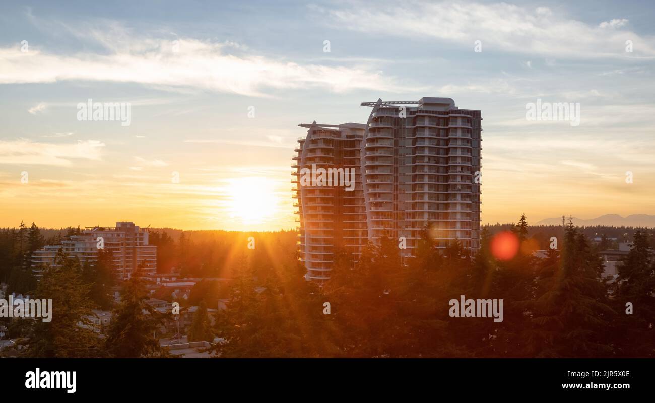 Aerial View of a New Residential Property Building. Modern ...