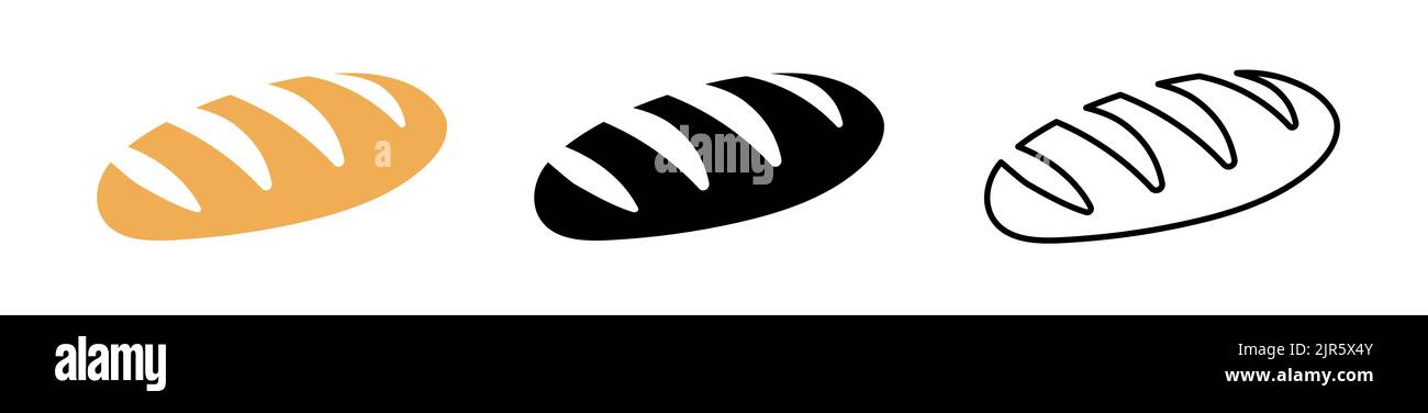 Vector french bread illustration baguette logo. Food bread flat hot ...