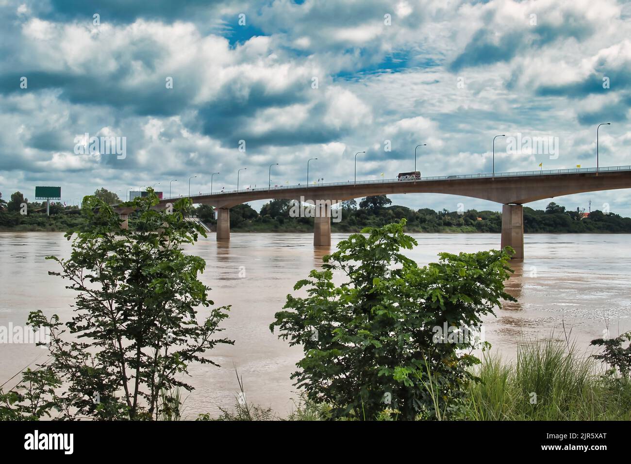 The Friendship Bridge over the Mekong River between Thailand and Laos ...