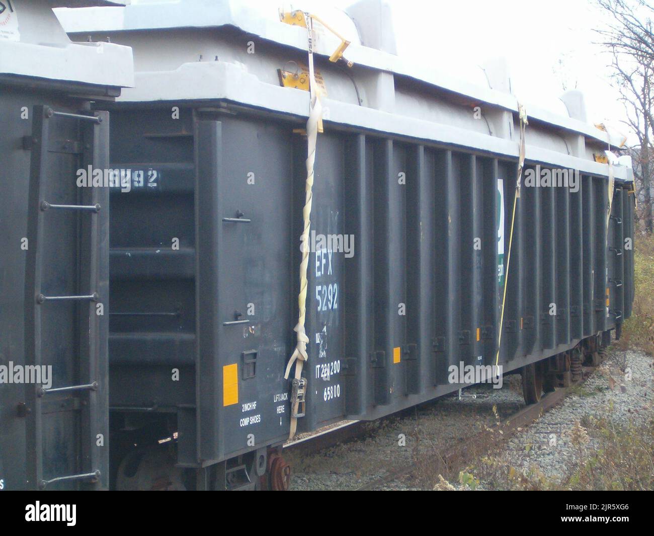 Incoming railcars with additional lids strapped on , Potential Release ...