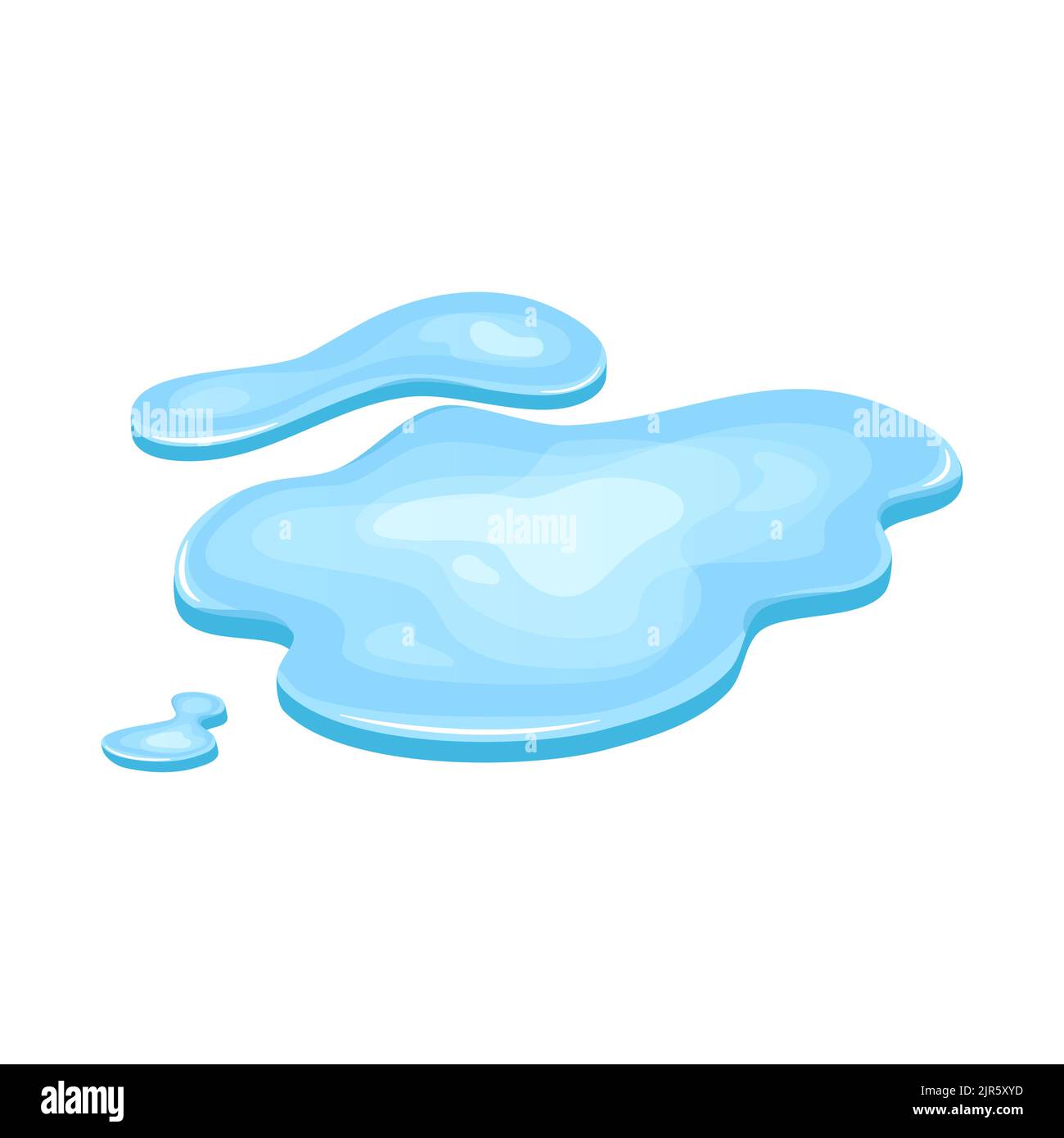 Water puddle, liquid cartoon style. Drop isolated on white background ...
