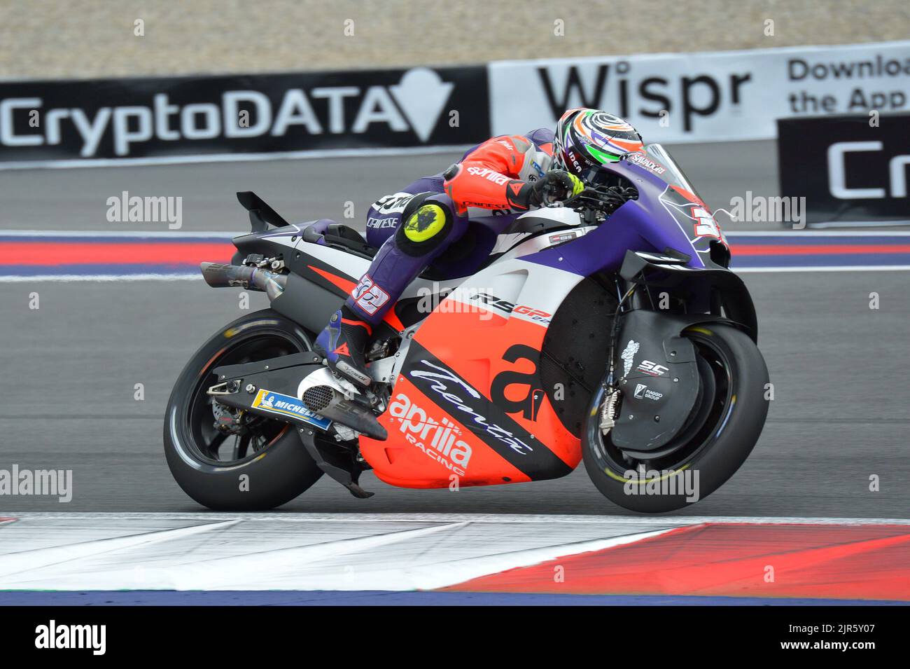 Lorenzo Savadori competing whit the new Aprilia livery ispired to Alex ...