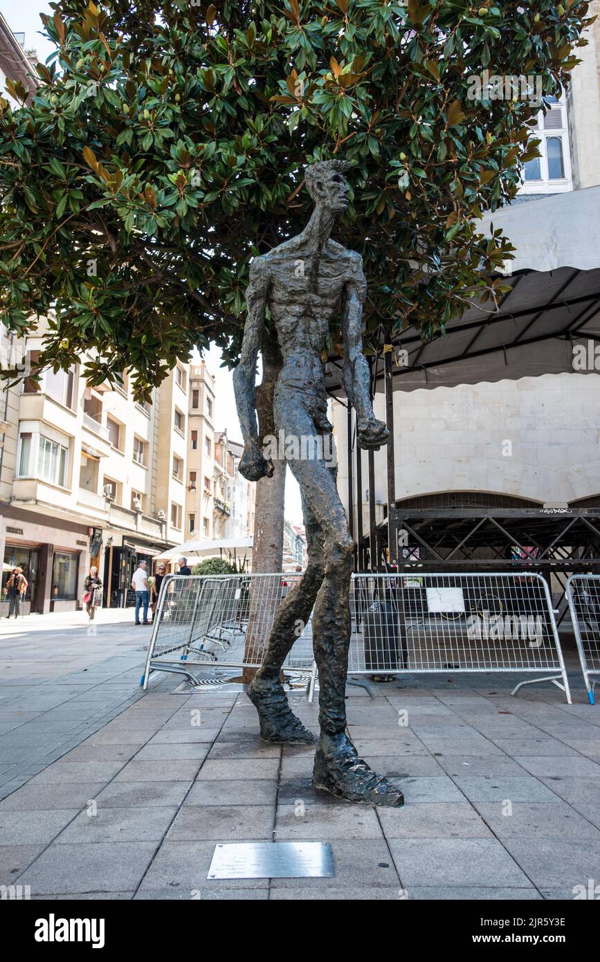 Statue of The Walker, Vitoria, Basque Country Stock Photo - Alamy