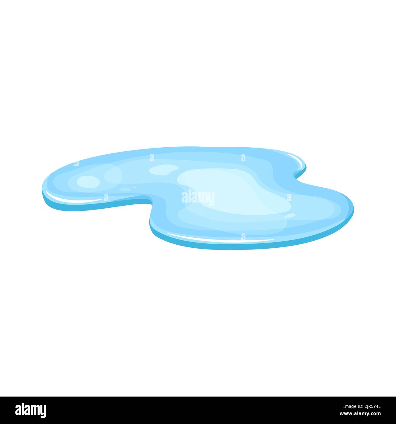 Water puddle, liquid cartoon style. Drop isolated on white background ...