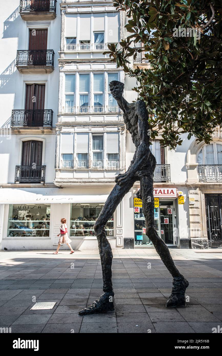 Statue of The Walker, Vitoria, Basque Country Stock Photo - Alamy