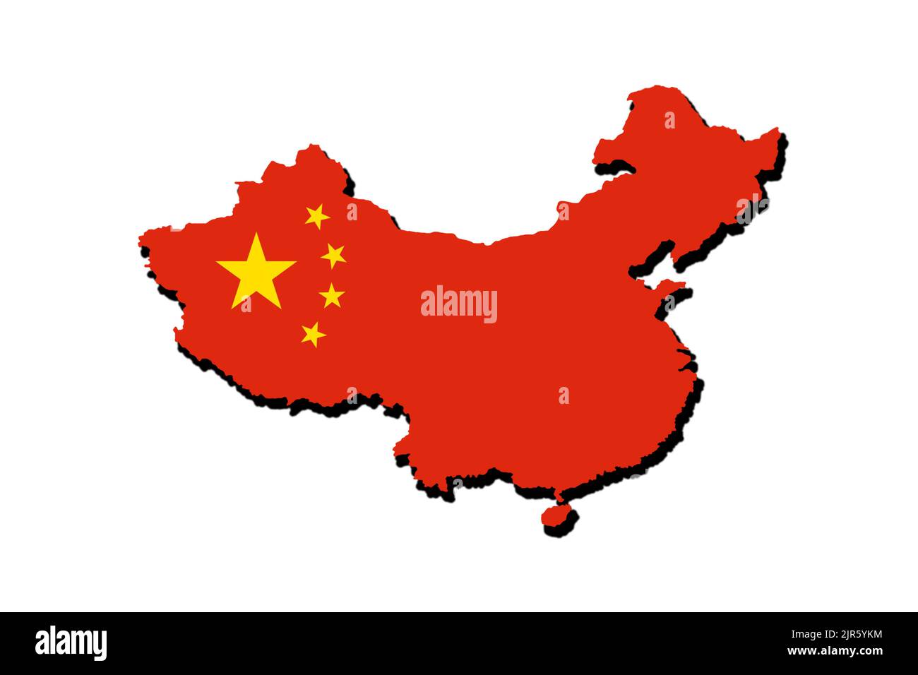 Silhouette of the map of China with its flag Stock Photo - Alamy
