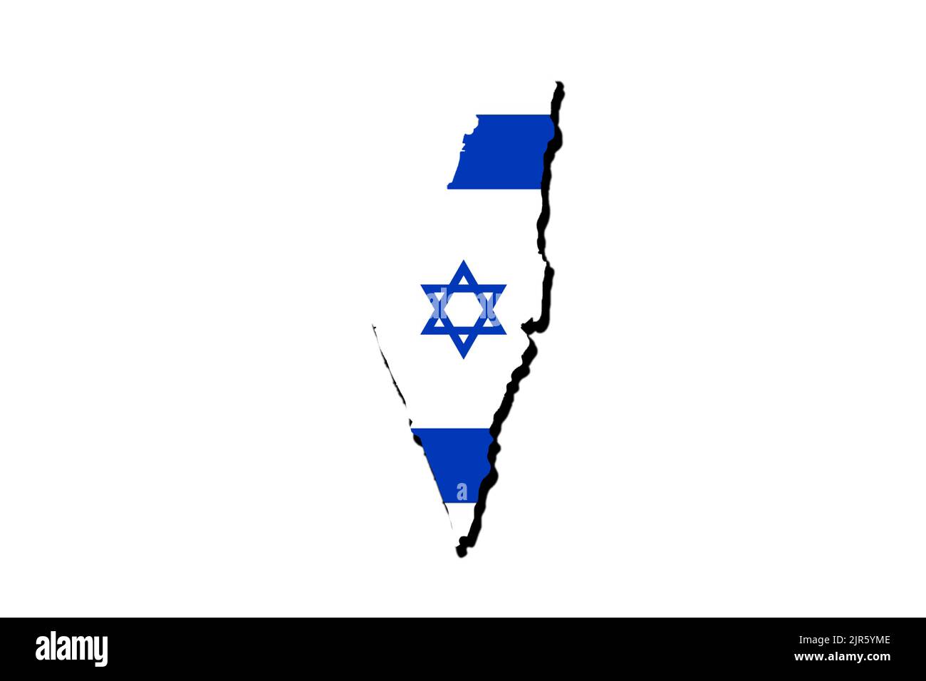 Silhouette of the map of Israel with its flag Stock Photo - Alamy