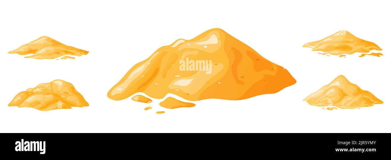 Sand pile, heap, sandy dune isolated on white background. Decorative ...