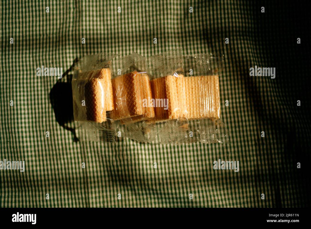 Square wafer biscuits in transparent plastic package Stock Photo - Alamy