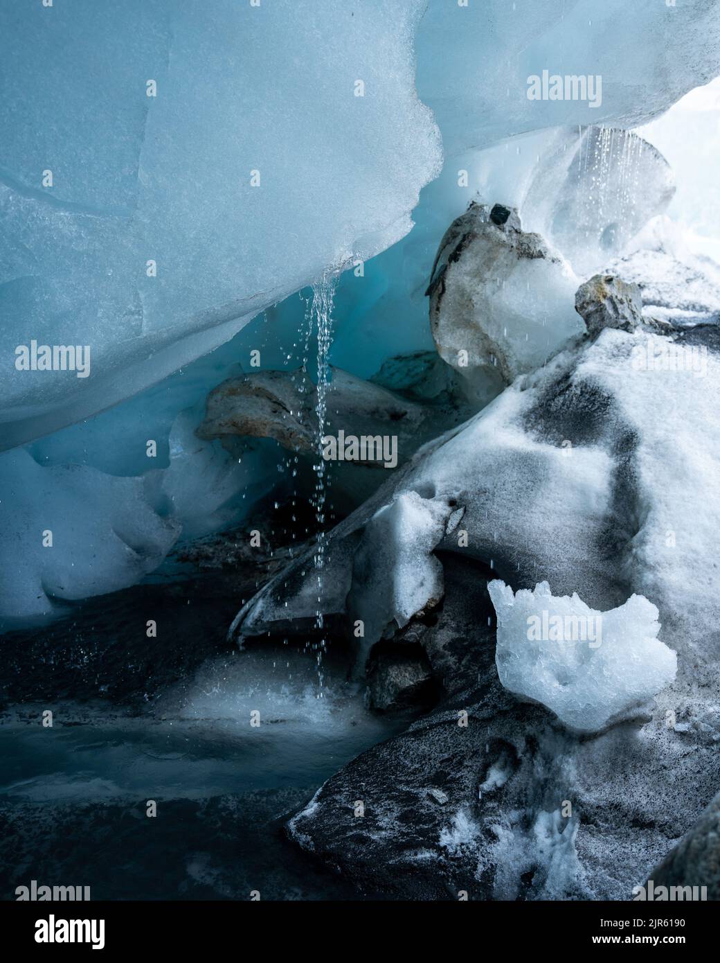 Beautiful Glacier Moments in the austrial alps with blue sky and blue ...