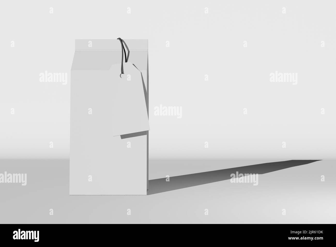 White standing box bottom pouch bag branding template price tag card ...