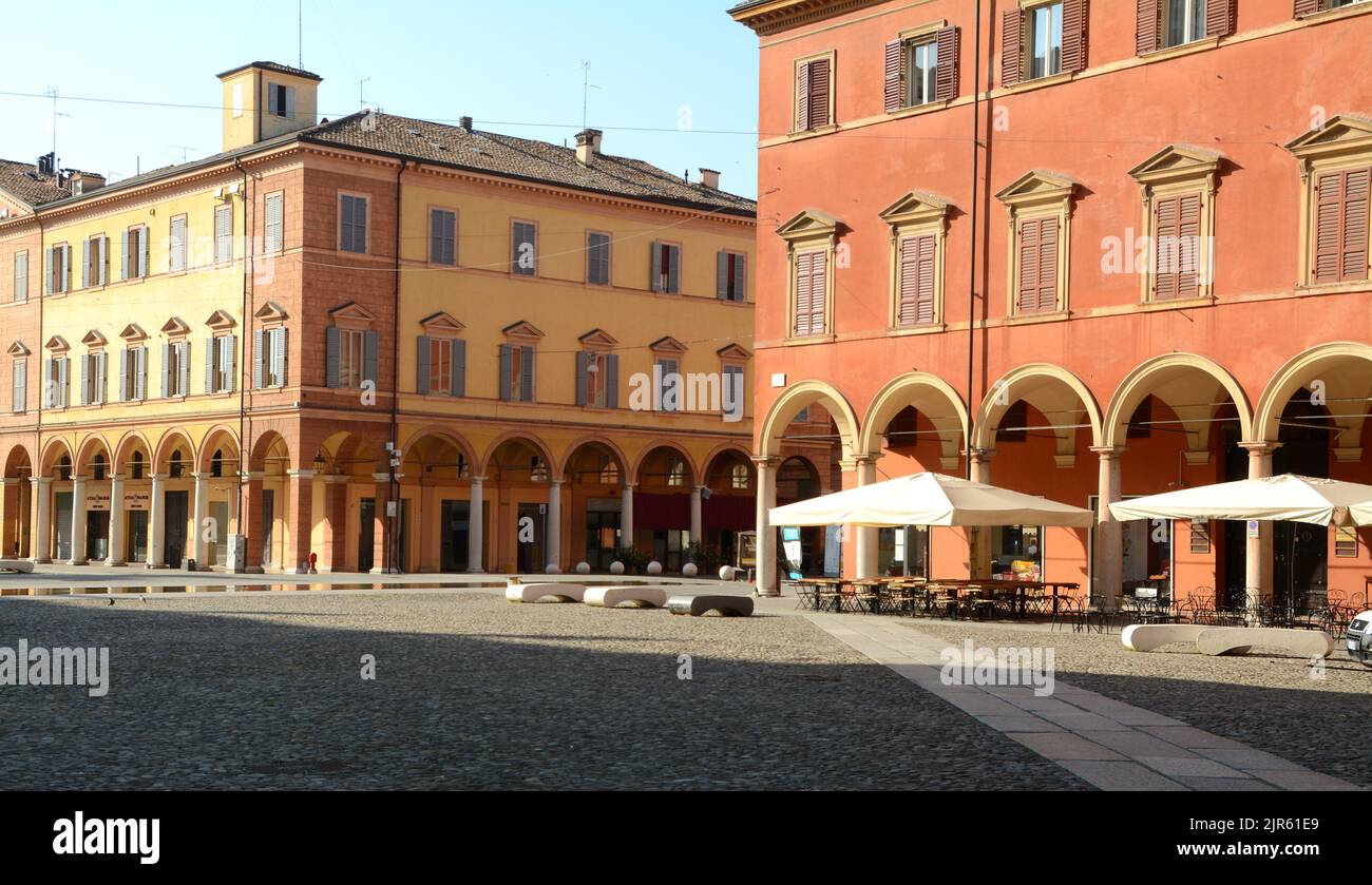 Piazza Roma and the Military Academy in Modena in Emilia-Romagna. It is ...