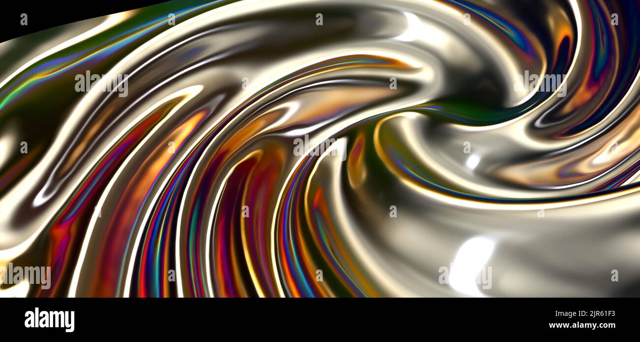 A 3d render Colorful twisted shapes in motion. Computer generated ...