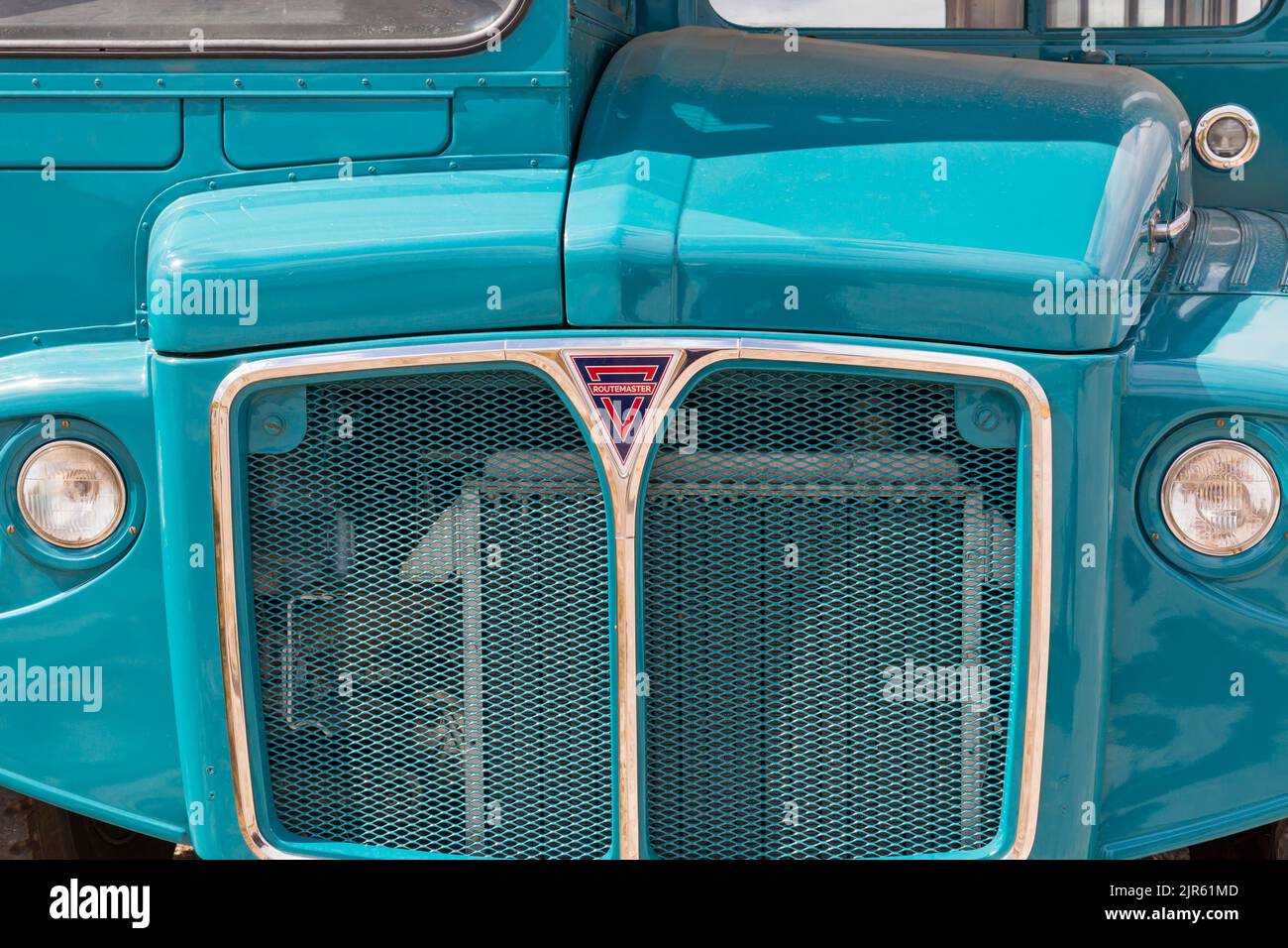 Close up detail of London Transport badge logo on front of vintage ...