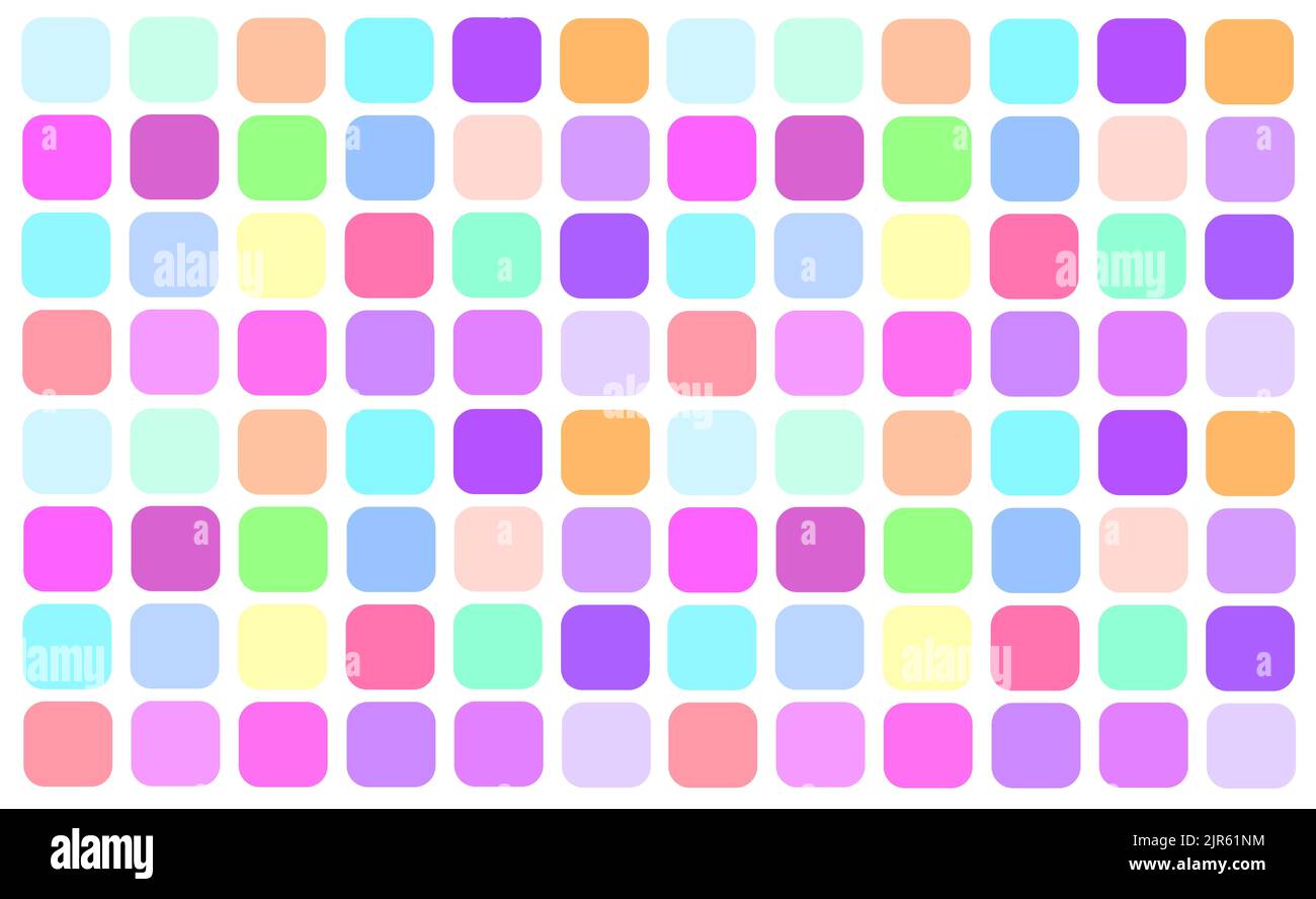 An illustration of squares with rounded corners of varied colors Stock ...