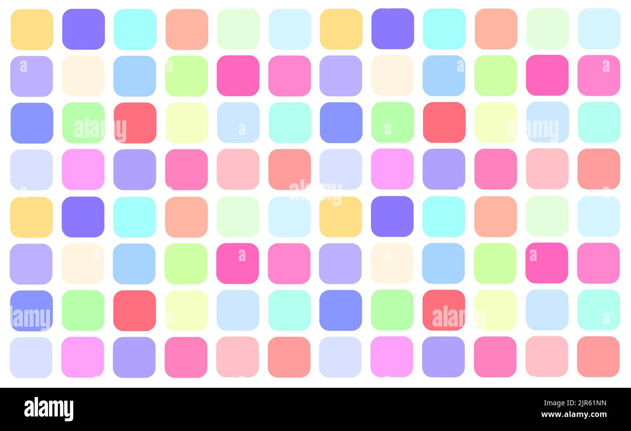 An illustration of squares with rounded corners of varied colors Stock ...