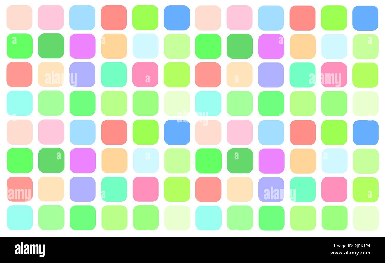 An illustration of squares with rounded corners of varied colors Stock ...