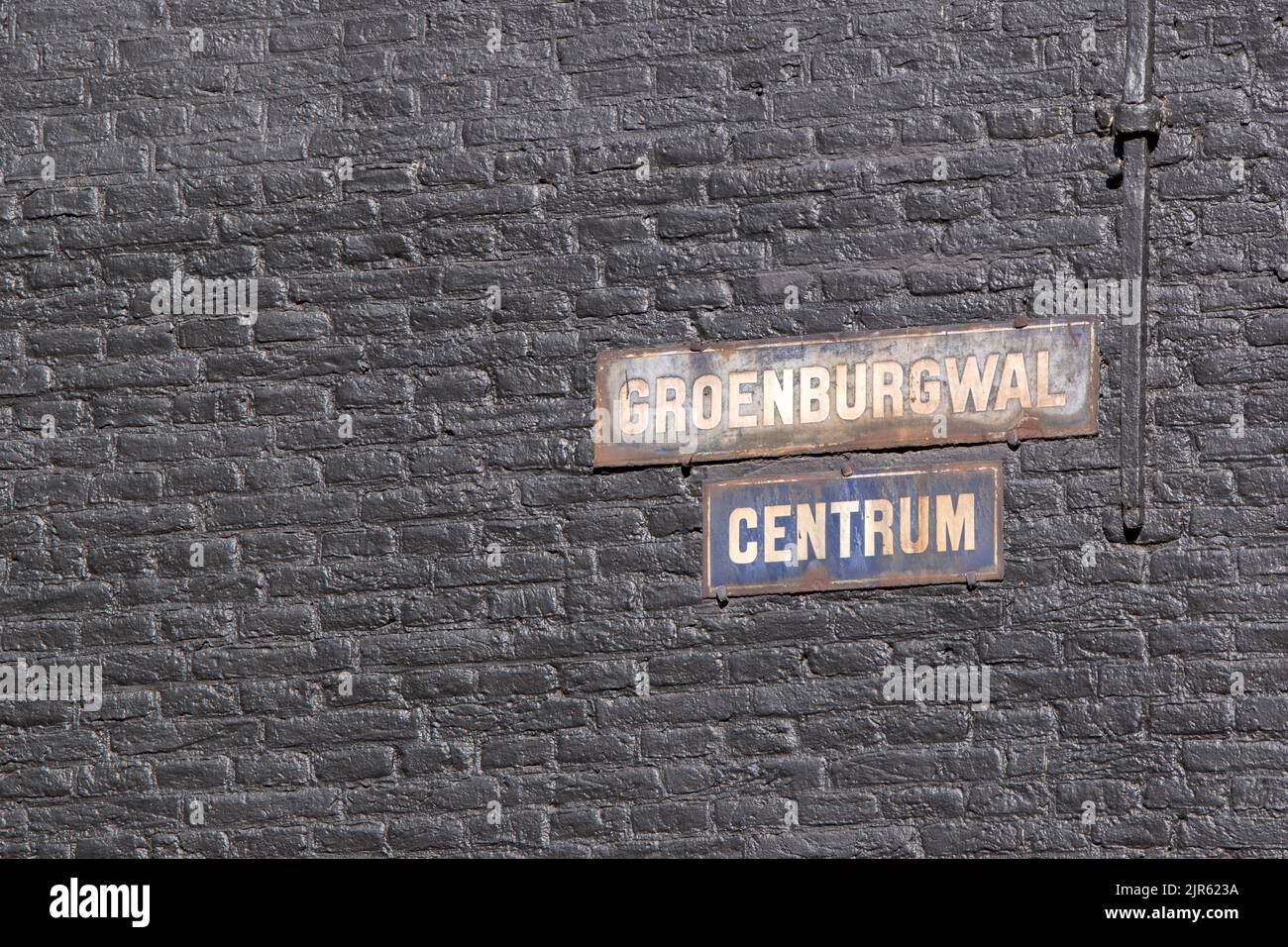 Old Damaged Groenburgwal Street Sign At Amsterdam The Netherlands 23-6 ...