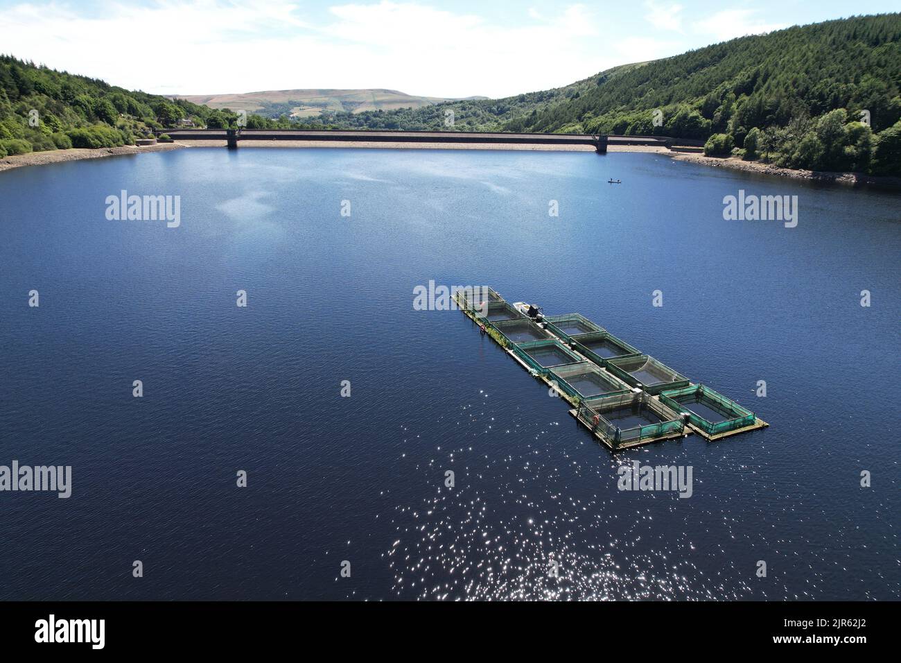ladybower reservoir Peak District England drone aerial view Stock Photo ...