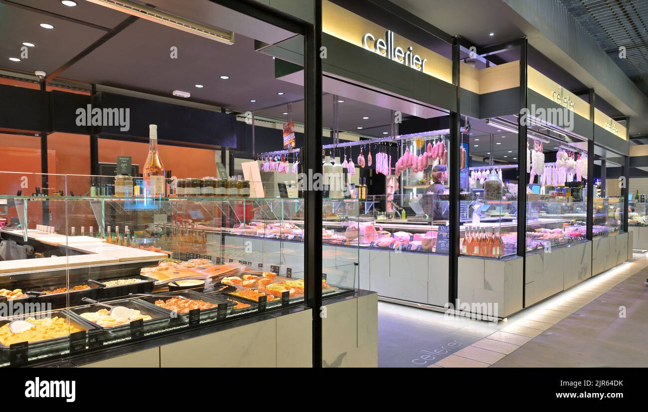 The upscale specialty food stands of Maison Cellerier at Les Halles de ...