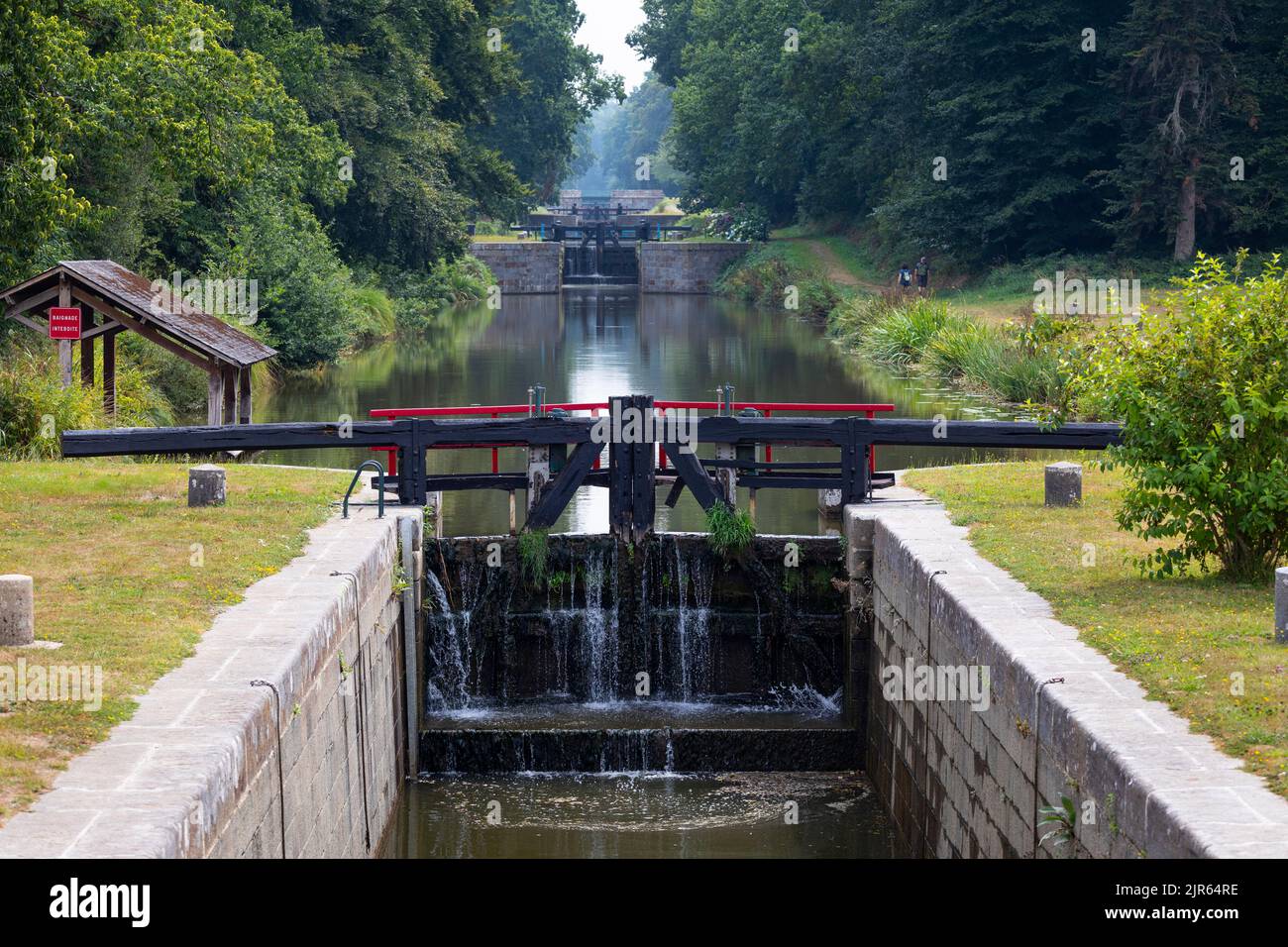 Tourist attraction at the locks of canal Hédé‑Bazouges, brittany ...