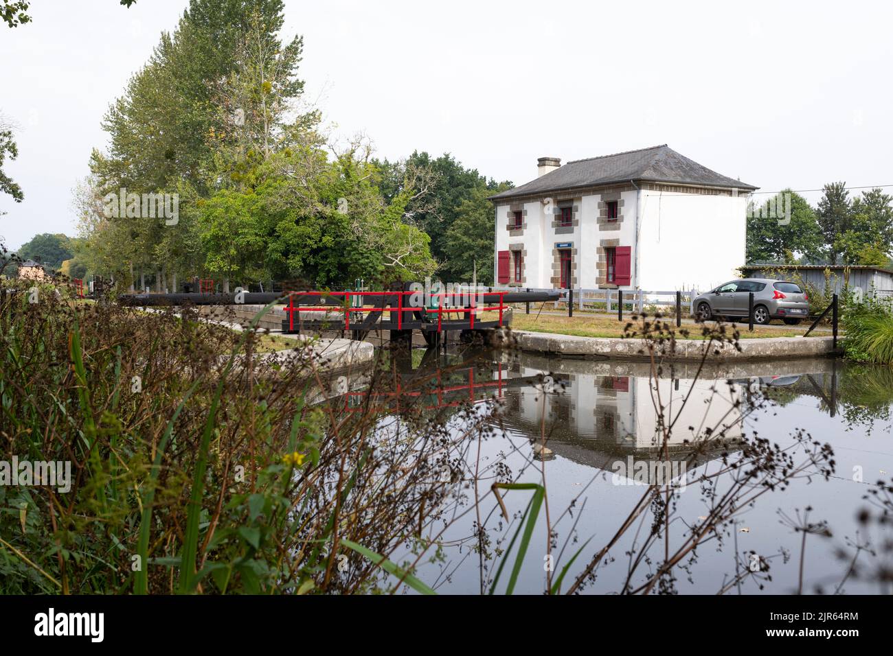 Tourist attraction at the locks of canal Hédé‑Bazouges, brittany ...
