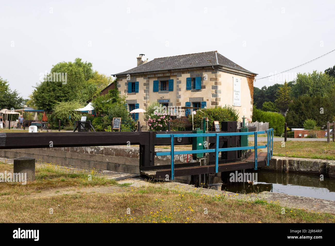Tourist attraction at the locks of canal Hédé‑Bazouges, brittany ...