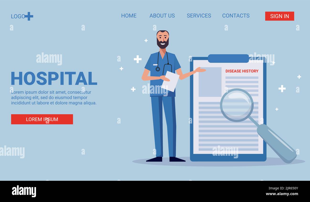 Doctor research man tablet Stock Vector Images - Alamy