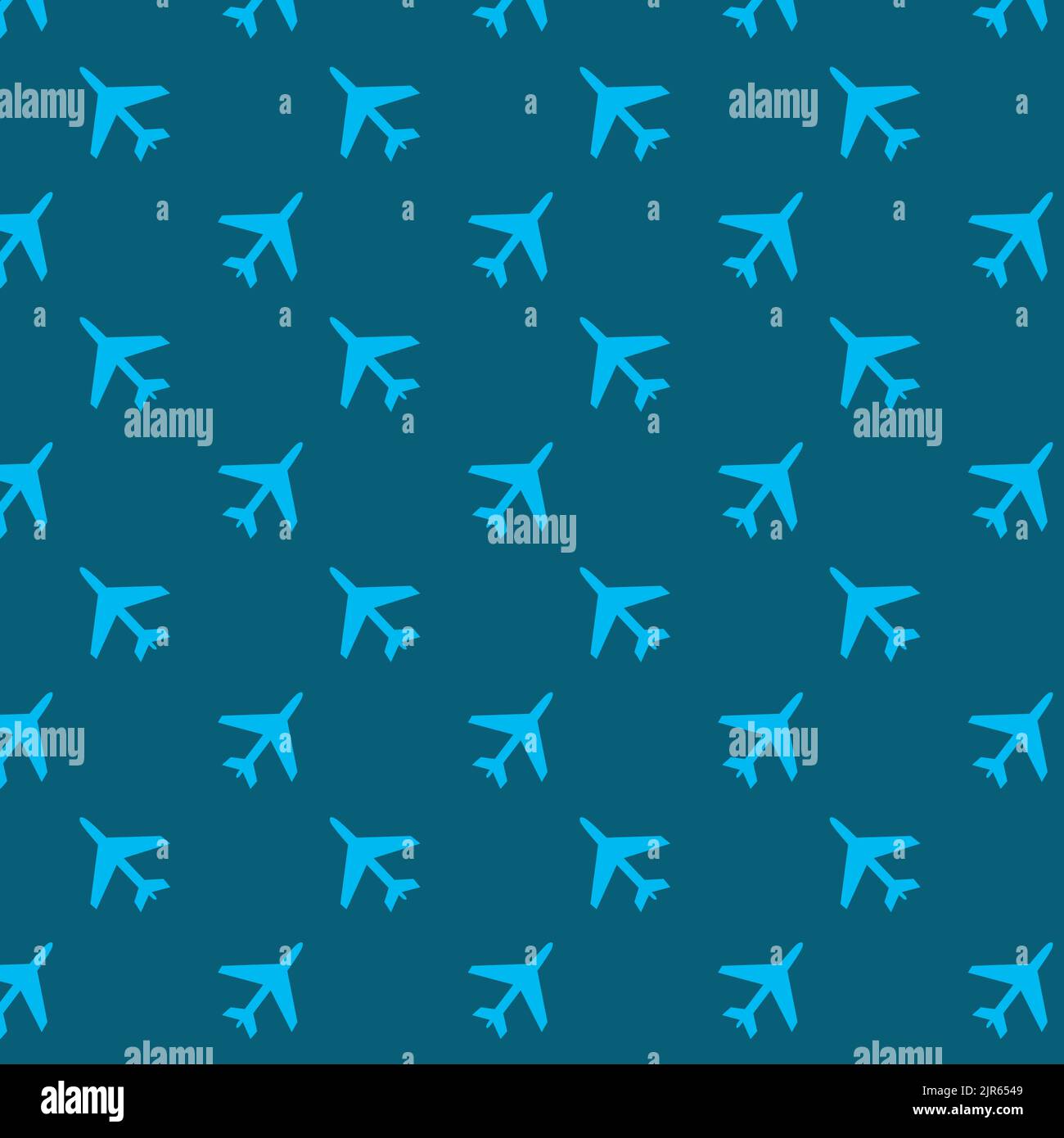 A seamless abstract illustration of airplane patterns on a blue ...
