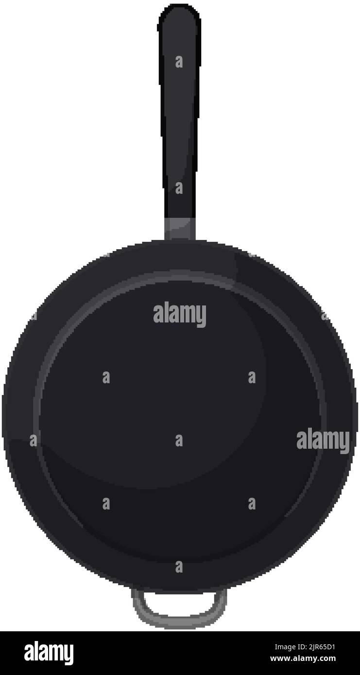black frying pan kitchen cartoon vector illustration Stock Vector Image ...