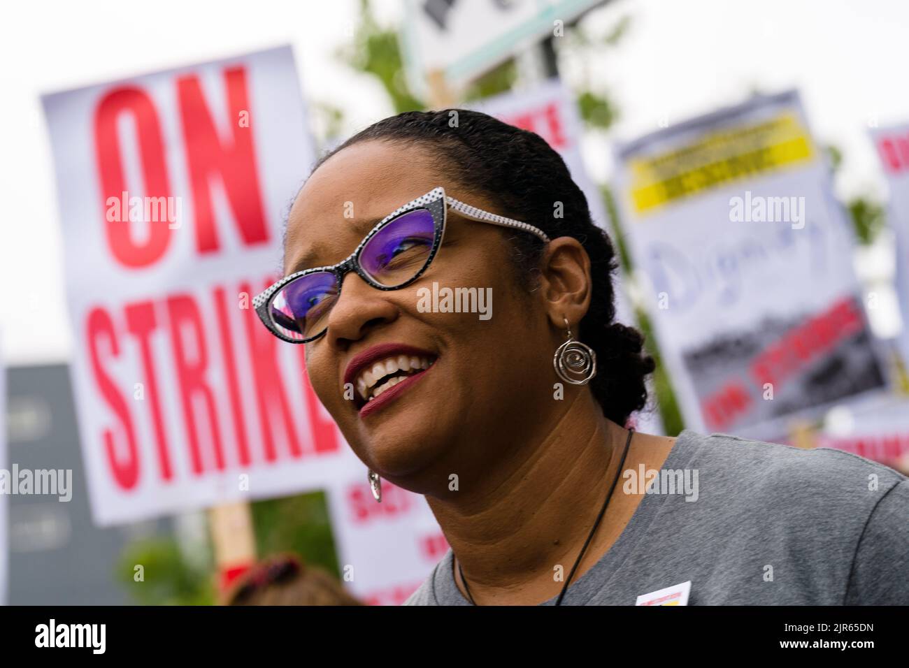 Columbus, Ohio, USA. 22nd Aug, 2022. Regina Fuentes, a spokesperson for ...
