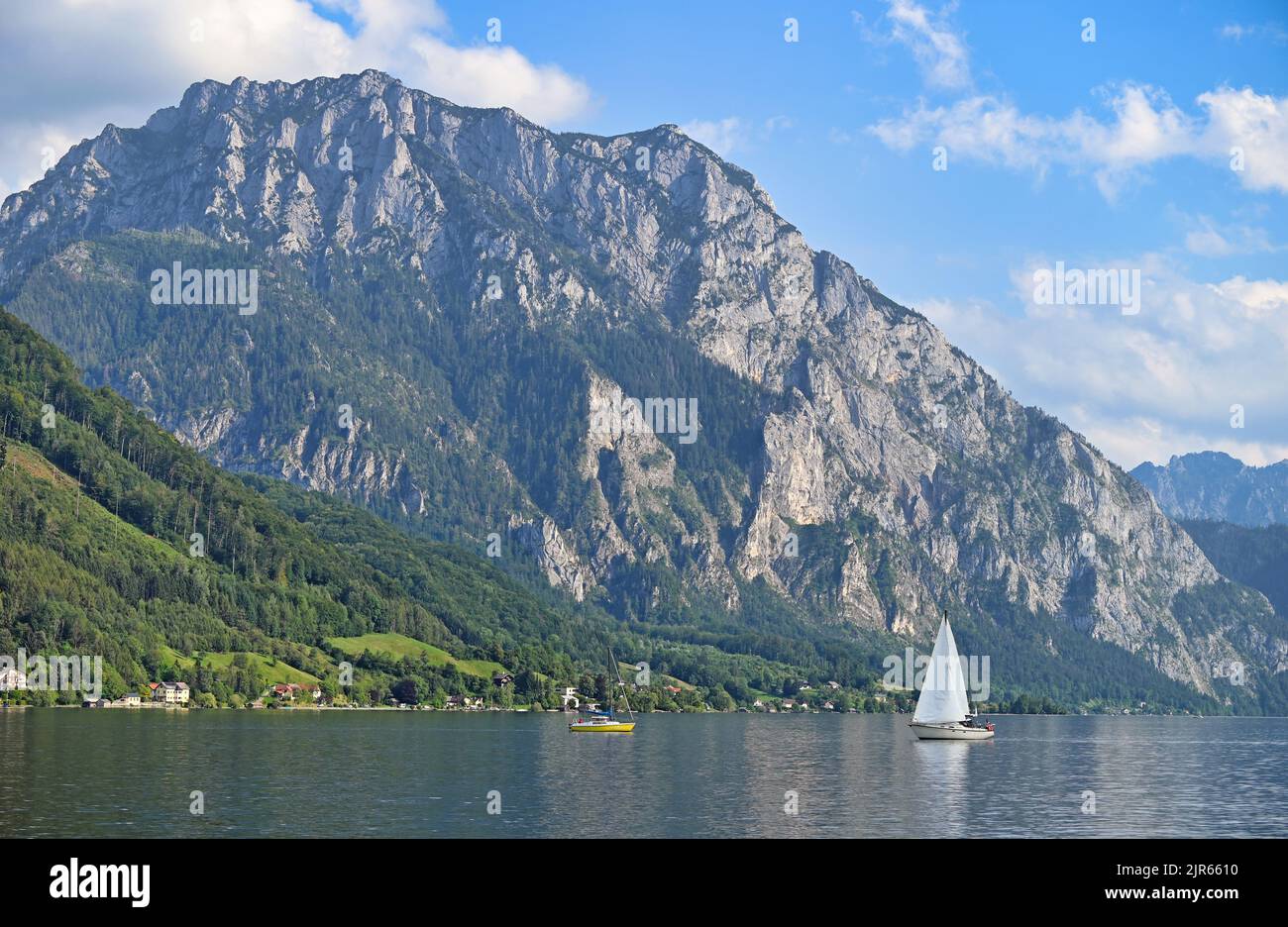 Lake Traun Traunsee in Upper Austria landscapes summer season Stock ...
