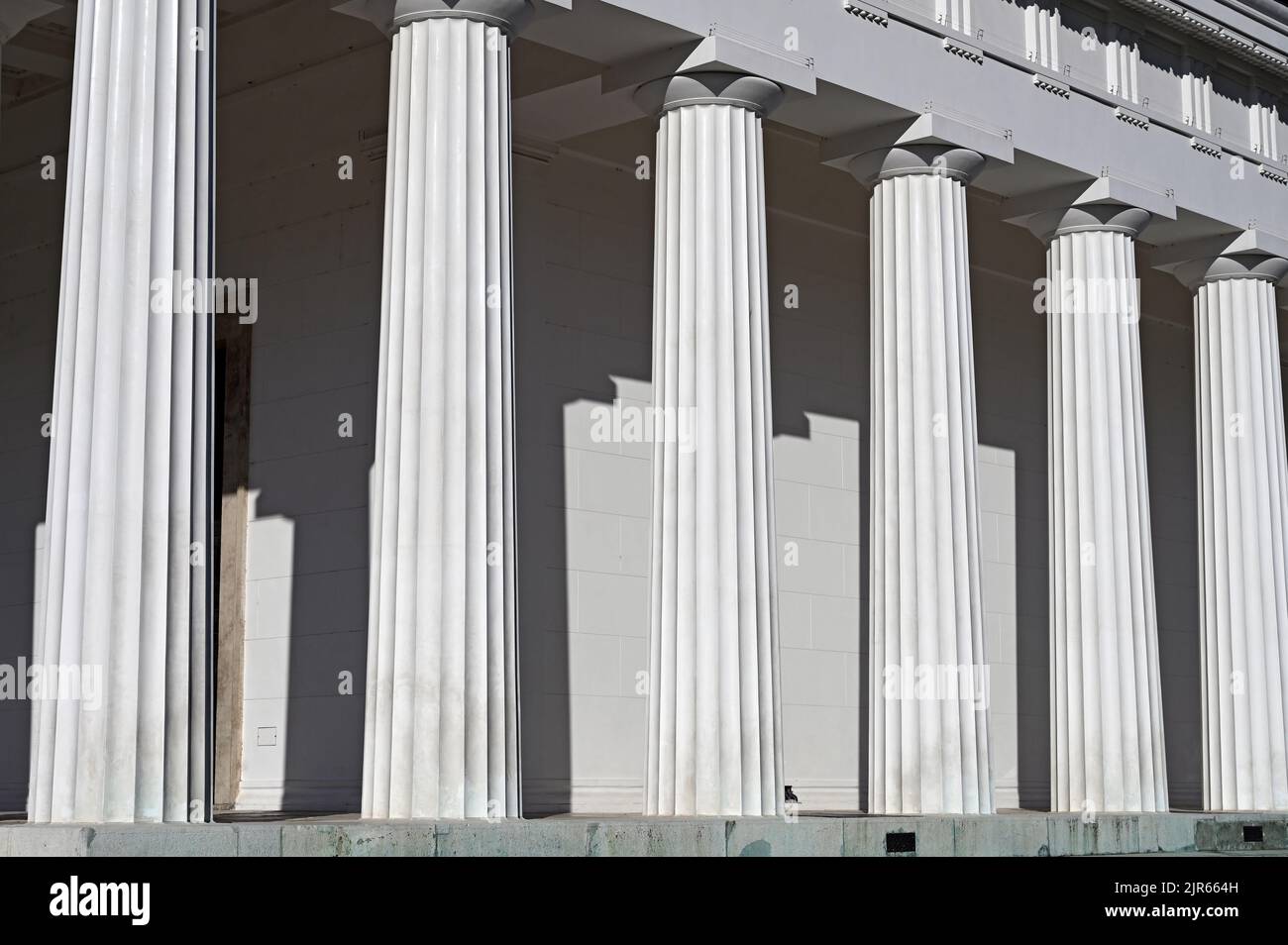 Ancient Greek columns exterior detail architecture Stock Photo - Alamy