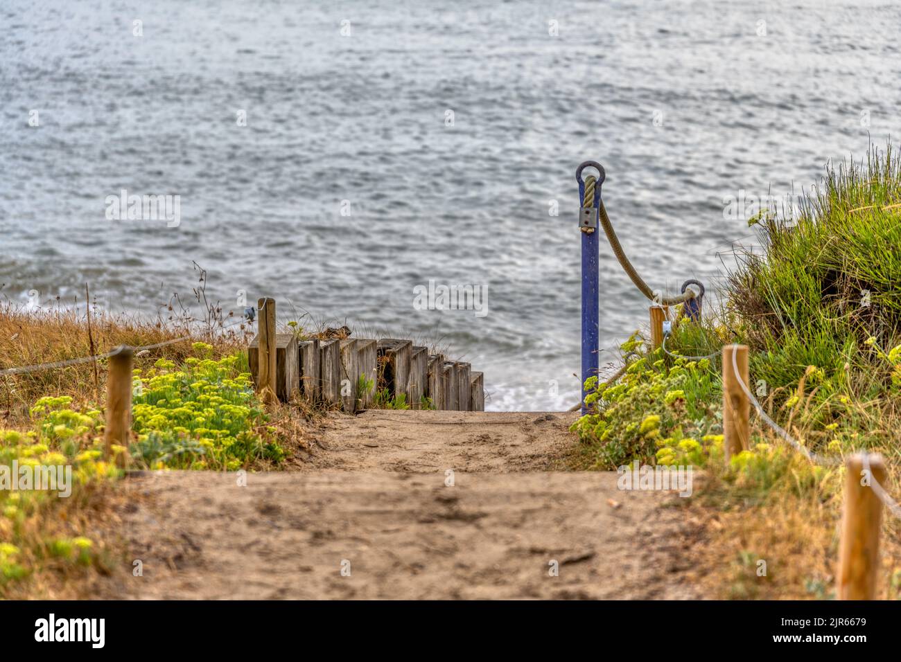 very nice walk along the coastal path of Brittany Stock Photo - Alamy