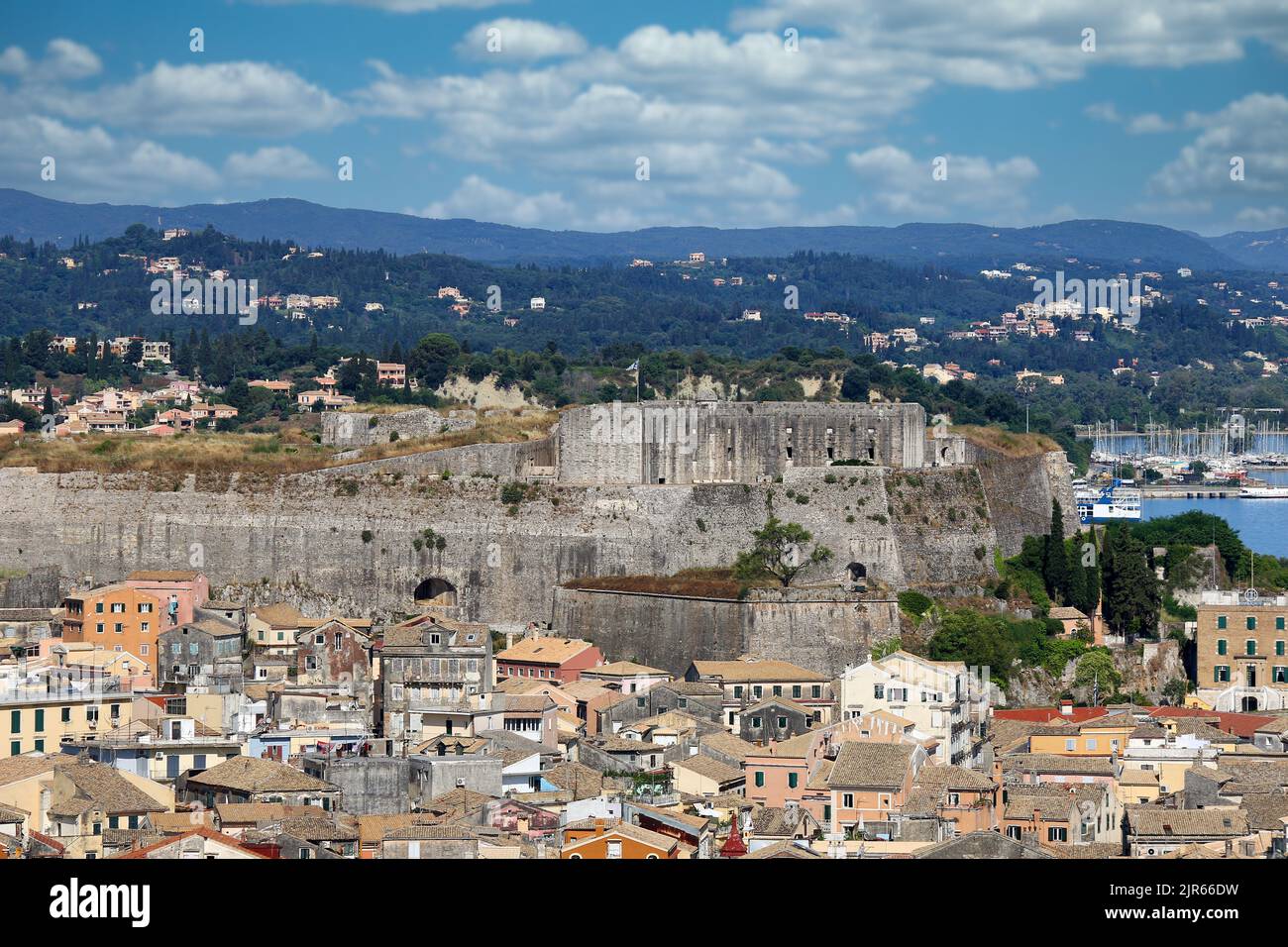 New fort and old Corfu town cityscape Stock Photo - Alamy