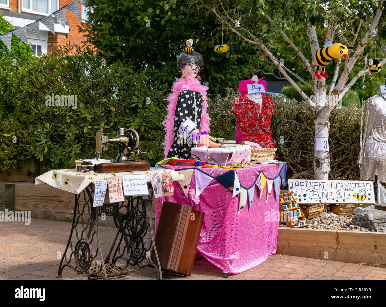 The Great Flamstead Sewing Bee scarecrows, Flamstead scarecrow festival ...