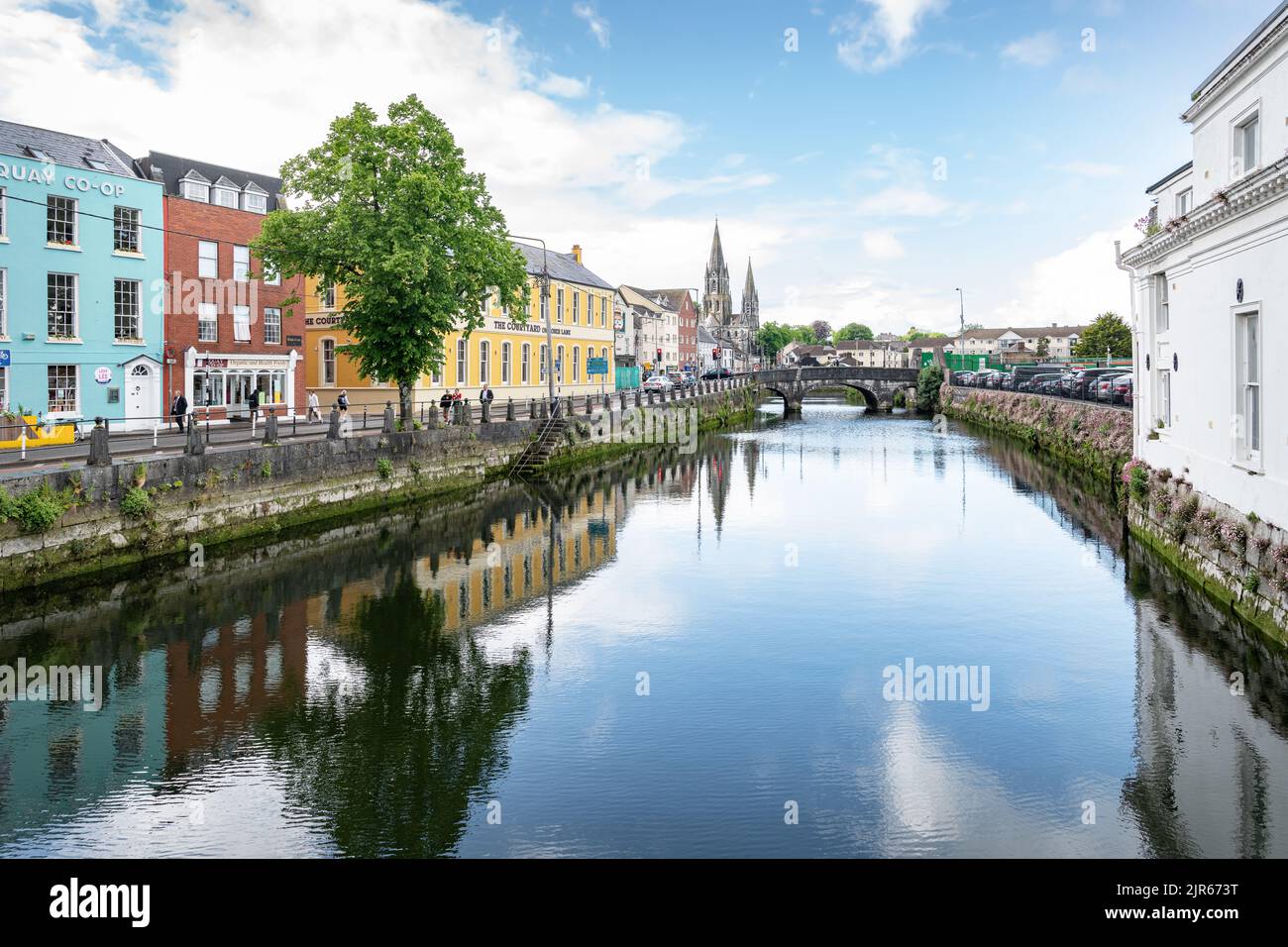 ; River Lee waterfront buildings in Cork City, County Cork, Ireland ...