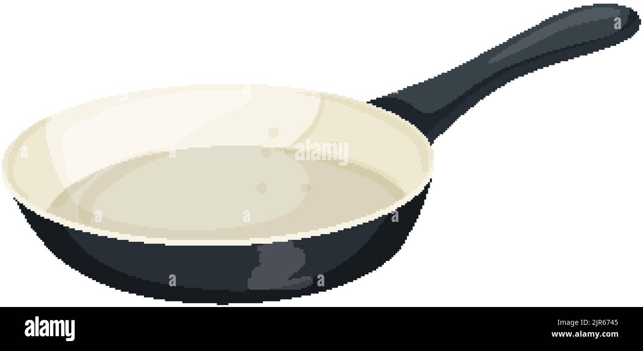 fry frying pan kitchen cartoon vector illustration Stock Vector Image ...
