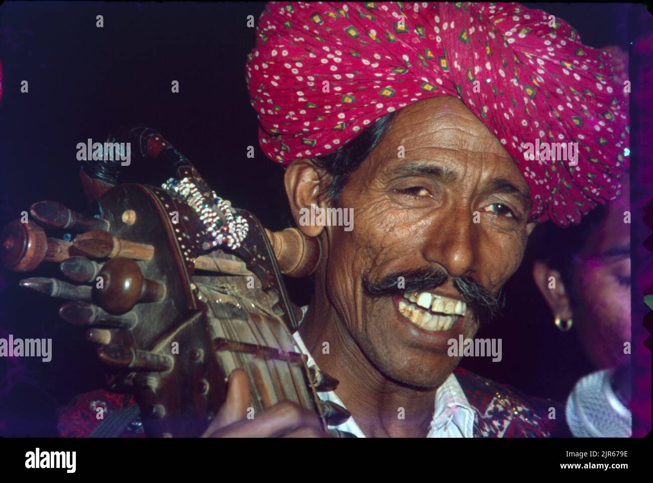 Closeup of Sarangi Player, Folk Music, from Rajasthan, India Stock ...