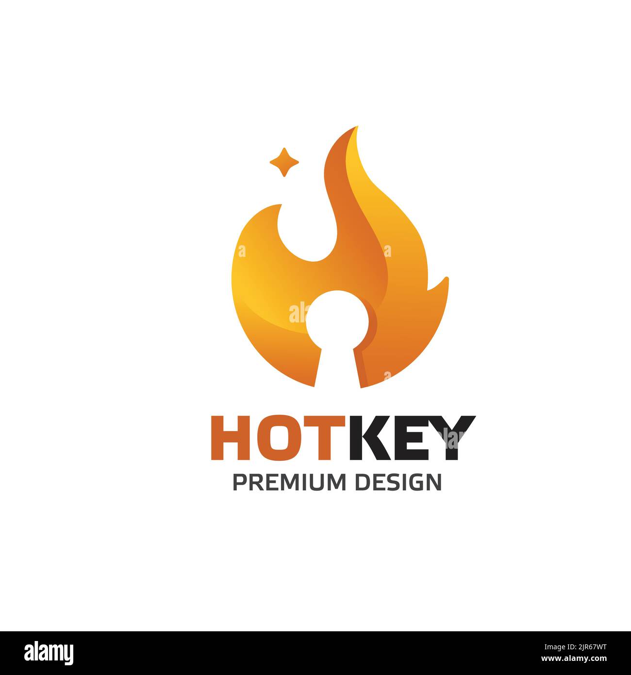 Bright HOT KEY logo template with fire padlock icon Stock Vector Image ...