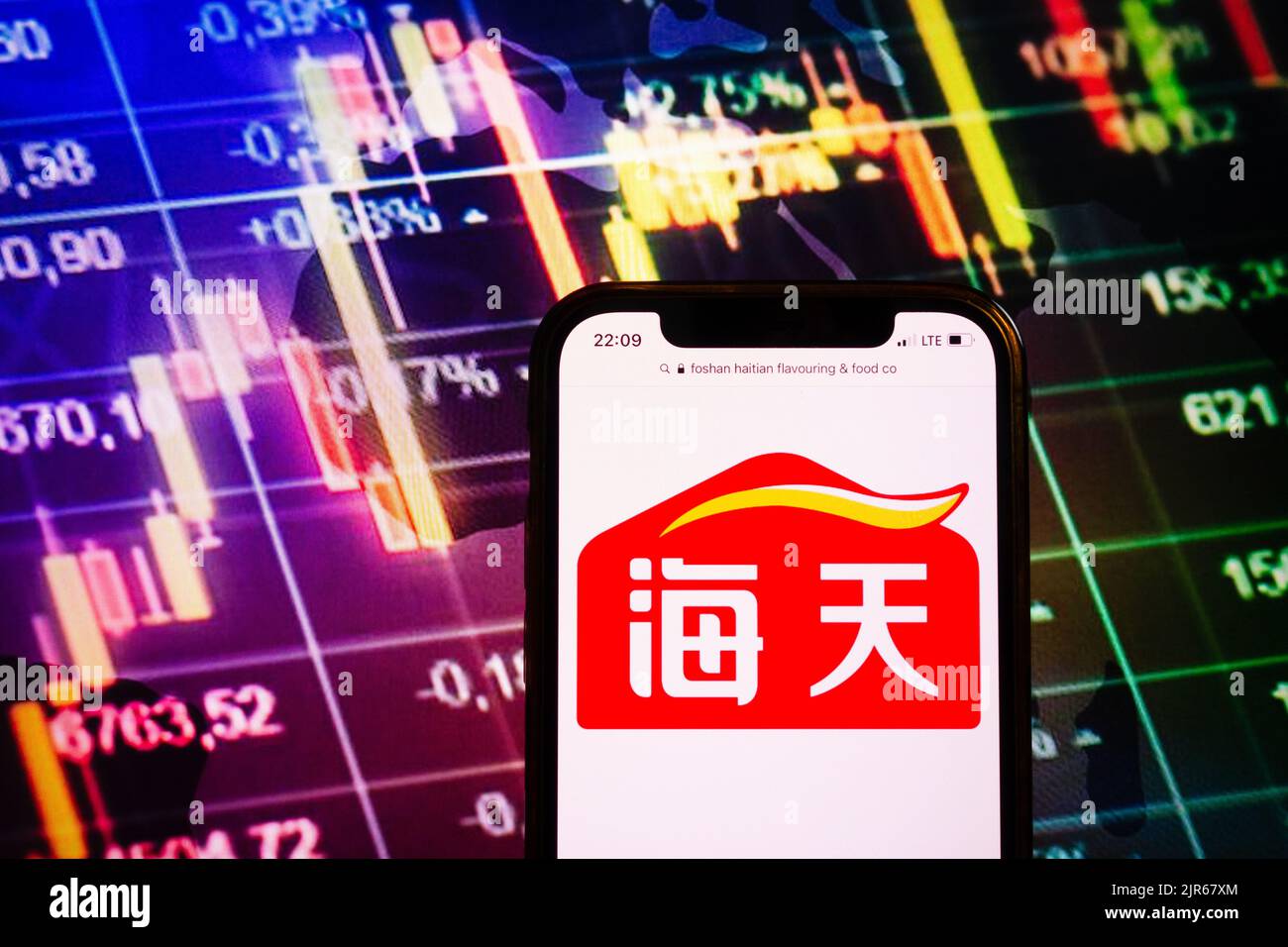 KONSKIE, POLAND - August 10, 2022: Smartphone displaying logo of Foshan ...