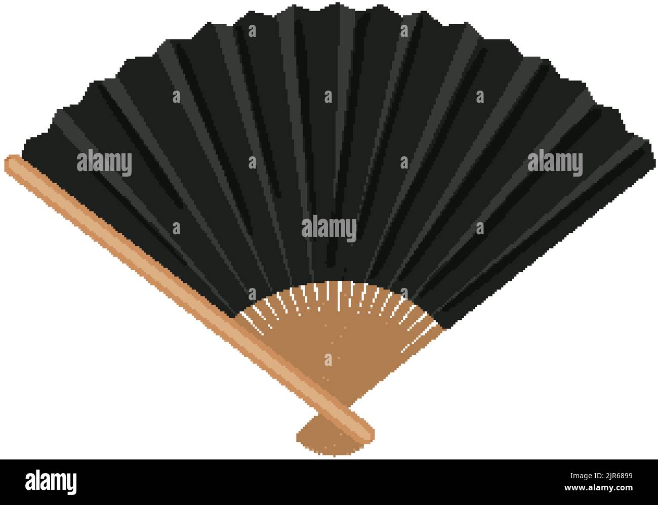 traditional hand fan folding cartoon vector illustration Stock Vector ...