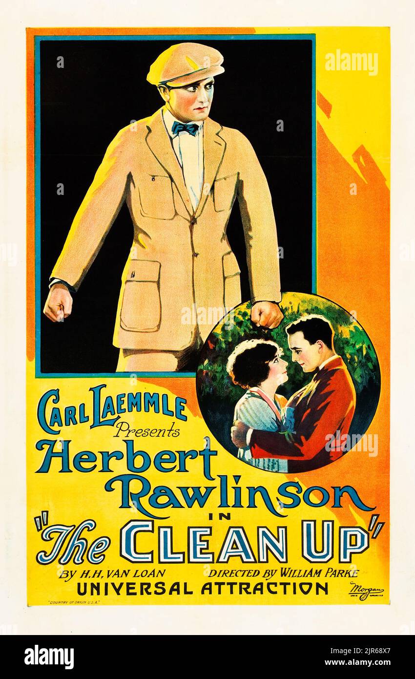 Carl Laemmle - Vintage movie poster - The Clean Up (Universal, 1923 ...