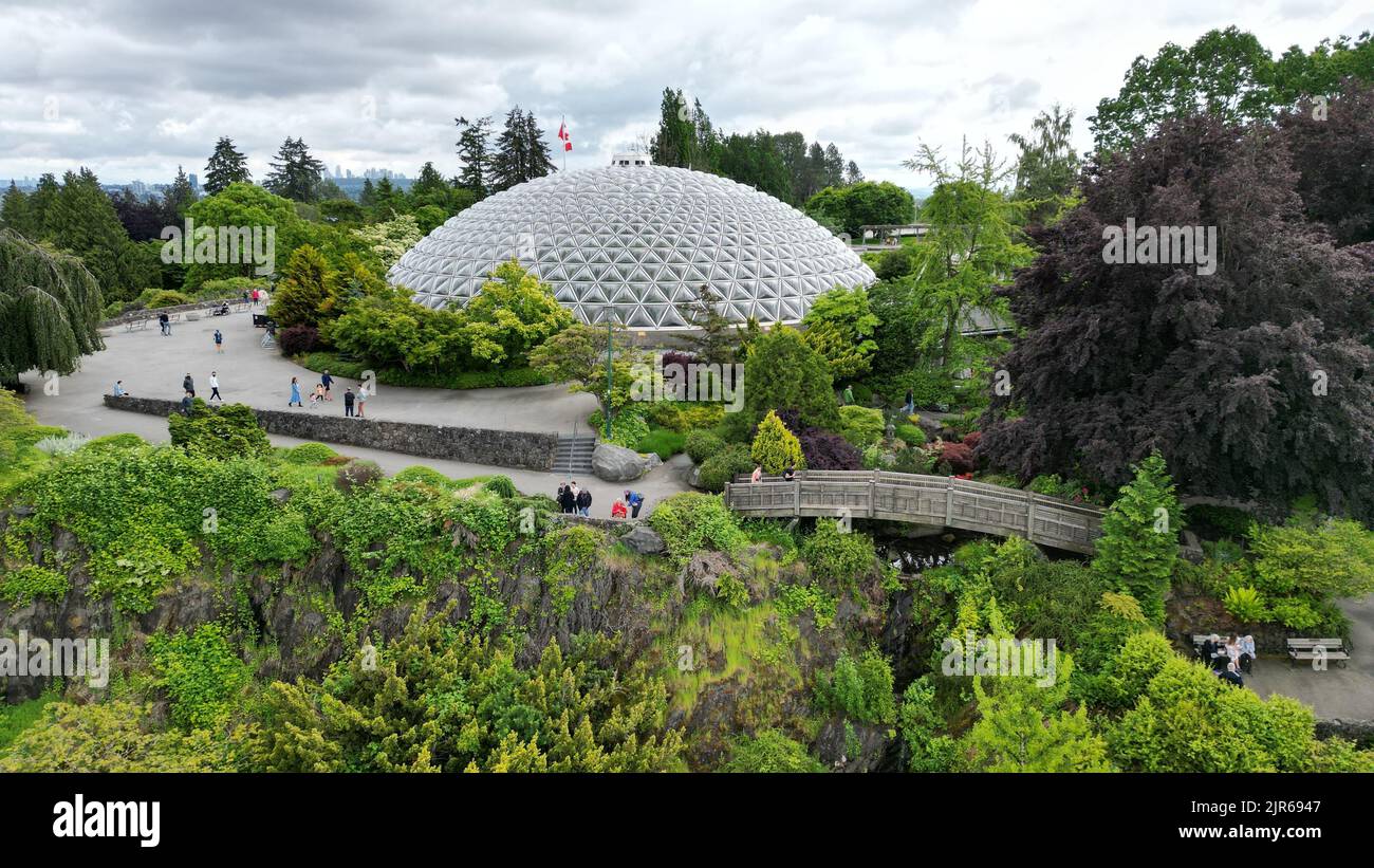 An aerial view of Queen Elizabeth Park in Vancouver Canada Stock Photo ...