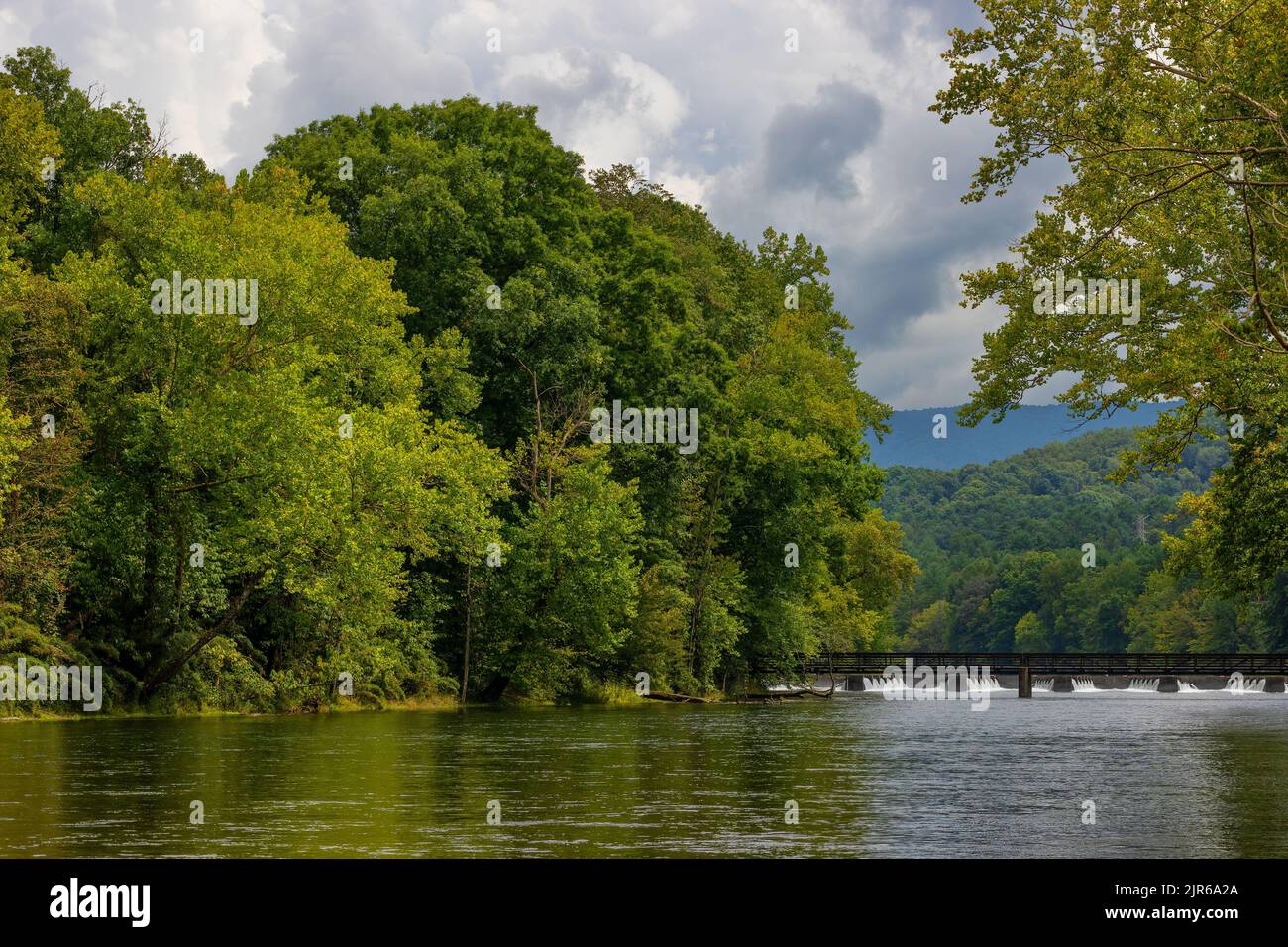 Landscape view of the scenic South Holston River near Bristol ...