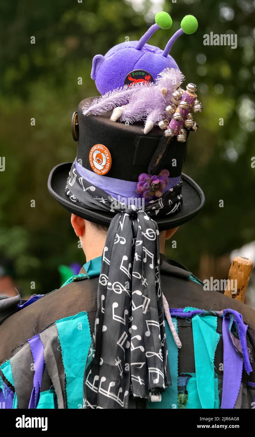 Close up of Morris Dancers costume and hat at Flamstead Scarecrow ...
